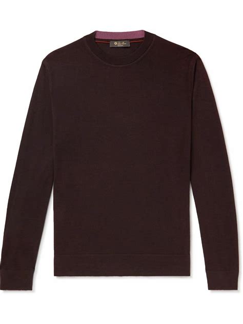 Loro Piana Silk Wool And Cashmere Blend Sweater Purple Loro Piana
