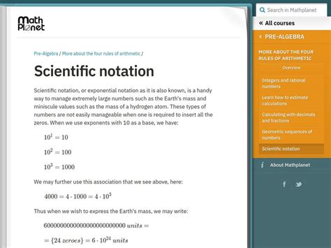 Math Planet Scientific Notation Ebook For 9th 10th Grade Lesson Planet