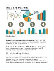 IFE EFE Matrices Docx IFE EFE Matrices Last Updated August 16 2022 By Ovidijus Jurevicius