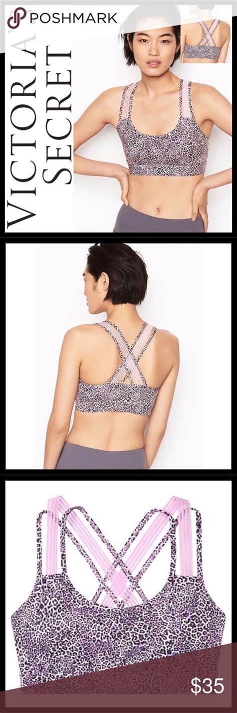 Victorias Secret So Strappy Sport Bra Leopard And Violet