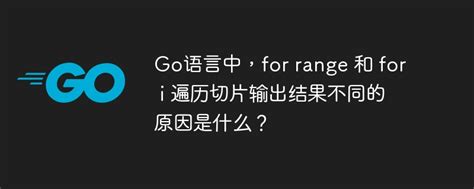 Go语言中，for Range 和 For I 遍历切片输出结果不同的原因是什么？ 美云