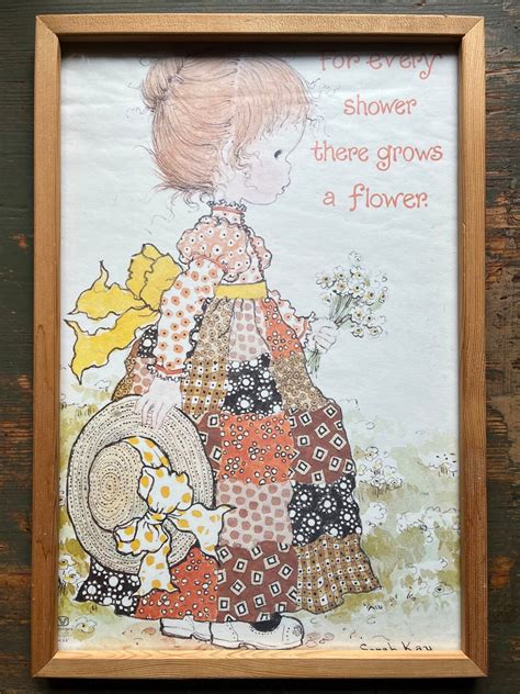 Sarah Kay Vintage Print In Wooden Frame With Protective Glass Little