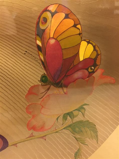 70s Foil Art Rose Nymph Michelle Emblem Butterfly Lady In A Dress