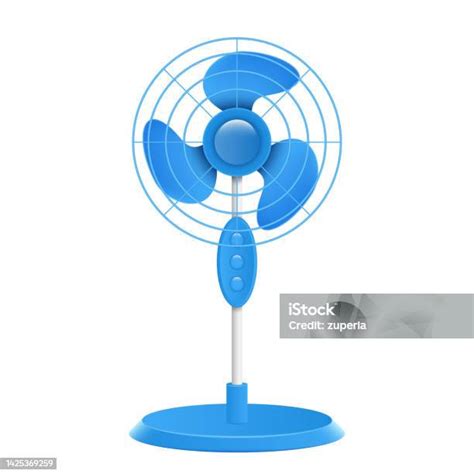 스탠드 팬 바닥 인공 호흡기 공기 냉각 장치 블루 팬 바람 송풍기 가전 제품 가정 생활에 대한 스톡 벡터 아트 및 기타 이미지
