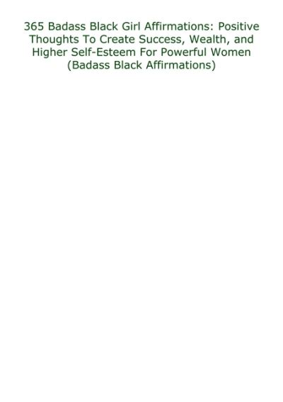 Download⚡️ 365 Badass Black Girl Affirmations Positive Thoughts To