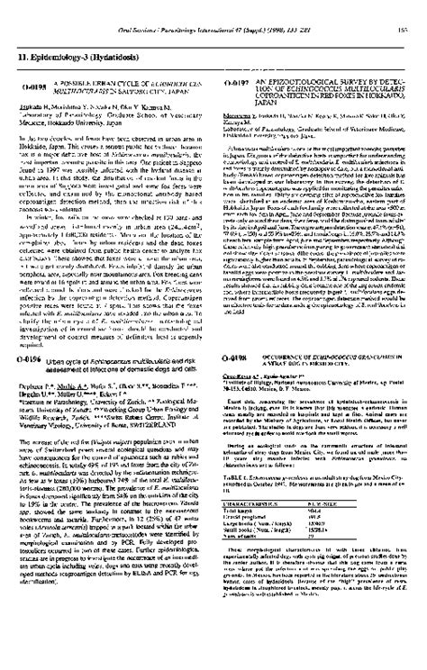 Pdf Urban Cycle Of Echinococcus Multilocularis And Risk Assessment Of Infections Of Domestic
