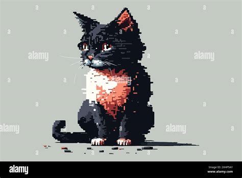 Cat Pixel Vector Illustration Stock Vector Image And Art Alamy