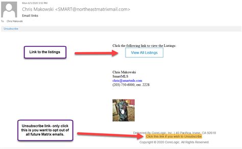 Matrix Email Links Matrix