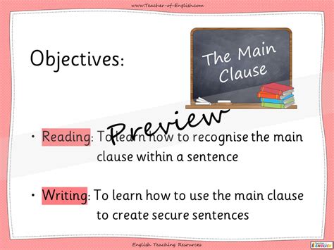 The Main Clause Teaching Resources