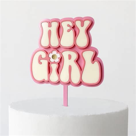 Groovy Hey Girl Cake Topper Sandra Dillon Design