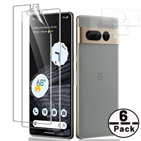 6 In1 소프트 하이드로 겔 필름 화면 보호기 구글 픽셀 7 프로 5g 카메라 유리 구글 구글 픽셀 7 7 프로 픽셀 6a 2022 휴대 전화 액세서리 및 부품