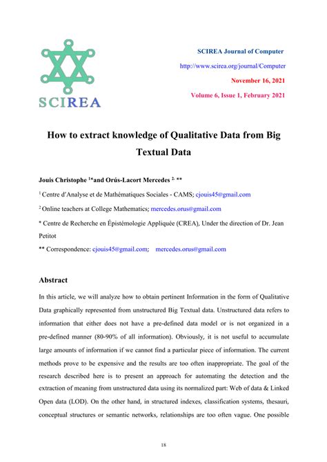Pdf How To Extract Knowledge Of Qualitative Data From Big Textual Data