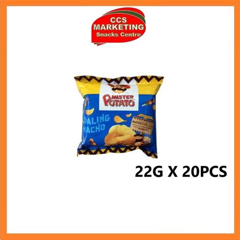 Ccs Mister Potato Chips Barbecue Hot And Spicy 22g X 20pcs Shopee