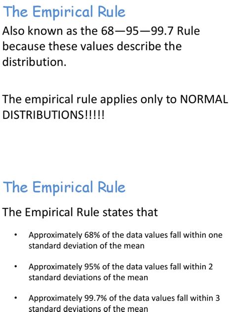 Empirical Rule Examples Normal Distribution Pdf Standard Deviation Statistics