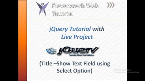 Show Text Field Using Select Option In Jquery Youtube