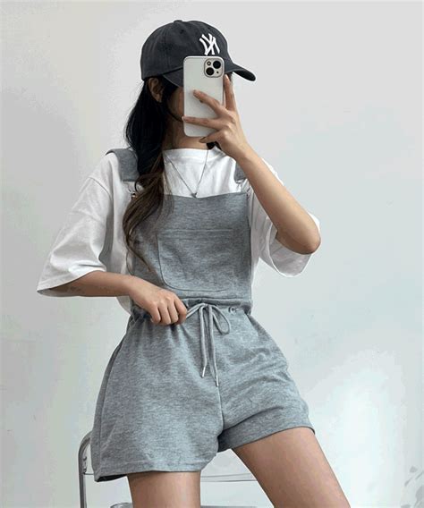 [가성비]큐티 멜빵반바지 귀요템 착한가격 여름반바지 멜빵 큐티 멜빵반바지 학생반바지 봄 여름 에이블리