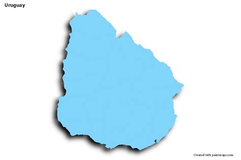 Mapas de muestra para Uruguay azul contorno sombrío Map Maker