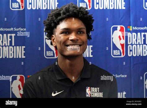 File Amen Thompson Smiles As He Listens To A Question From The Media