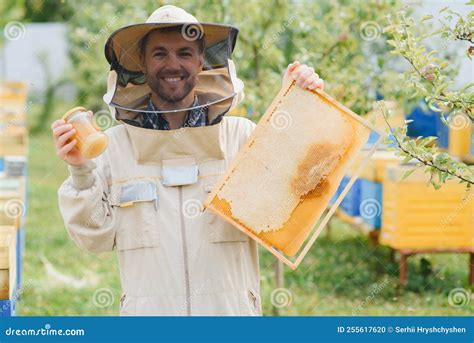 Apiculteur Travail Collecte Miel Concept Apicole Photo Stock Image