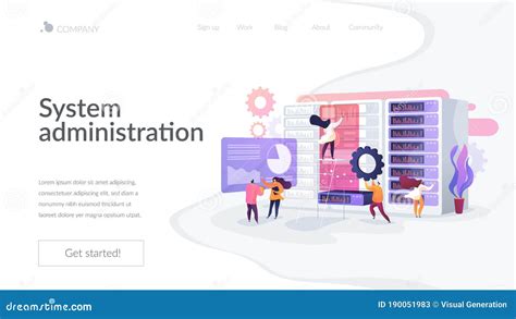 System Administration Landing Page Concept Stock Vector Illustration
