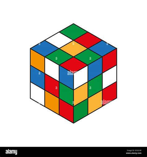 Colorful Cube Icon Geometric Puzzle Shape Isometric D Vector Logical Game Symbol Stock