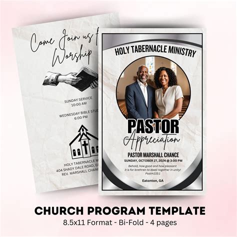 Pastoral Anniversary Program Template Pastors Anniversary Instant Download Printable