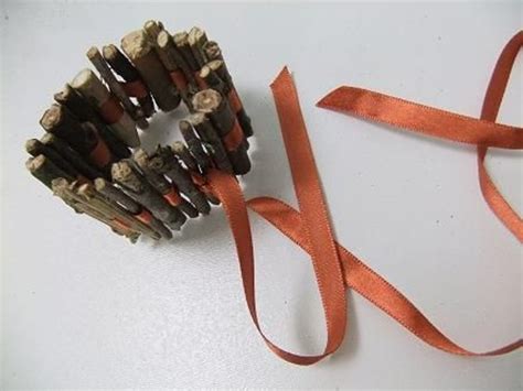 Weaving Ribbon Through A Twig Structure