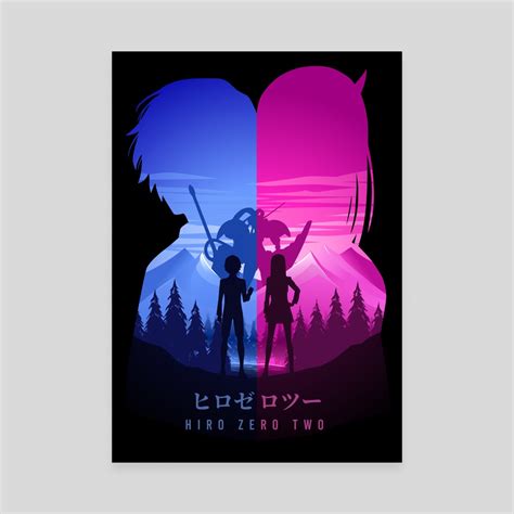 Zero Two Hiro An Art Canvas By Illust Artz Inprnt