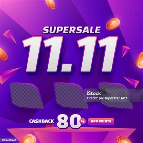 현실적인 사각형 배너 템플릿 11 11 싱글 데이 판매 디자인 벡터 일러스트 레이 션 Singles Day China에 대한