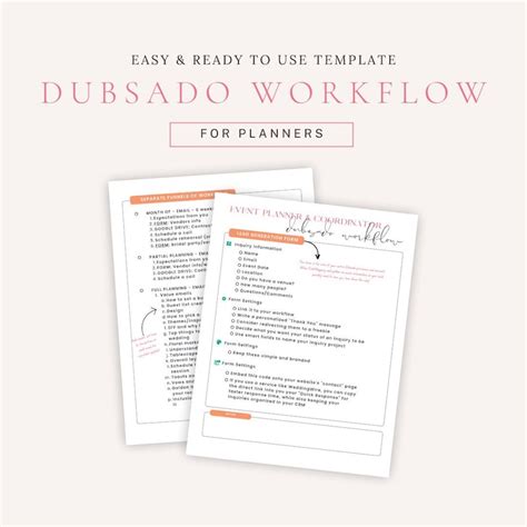 Dubsado Workflow Template For Event Planners Downloadable Coordination Process Guide Etsy