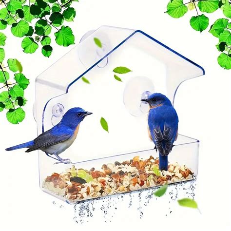 Window Bird Feeder Outside Clear Plastic Window Bird Feeder Temu
