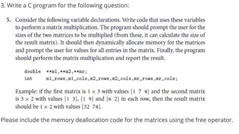 Solved 3 Write A C Program For The Following Question 5