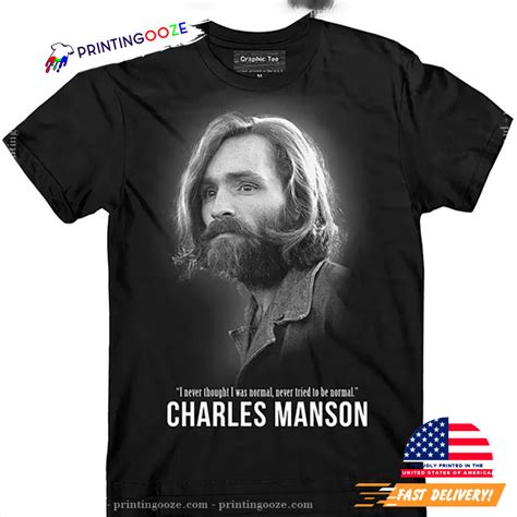 Vintage Charles Manson Scary Quote T Shirt Printing Ooze