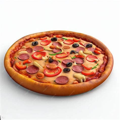 Premium Photo Realistic Pizza Pepperoni On White Background