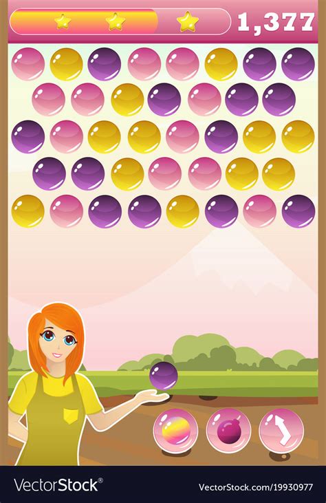 Bubble Shooter Game Interface With Bonus Vector Image