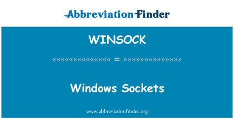 คำจำกัดความของ Winsock Windows Sockets Windows Sockets