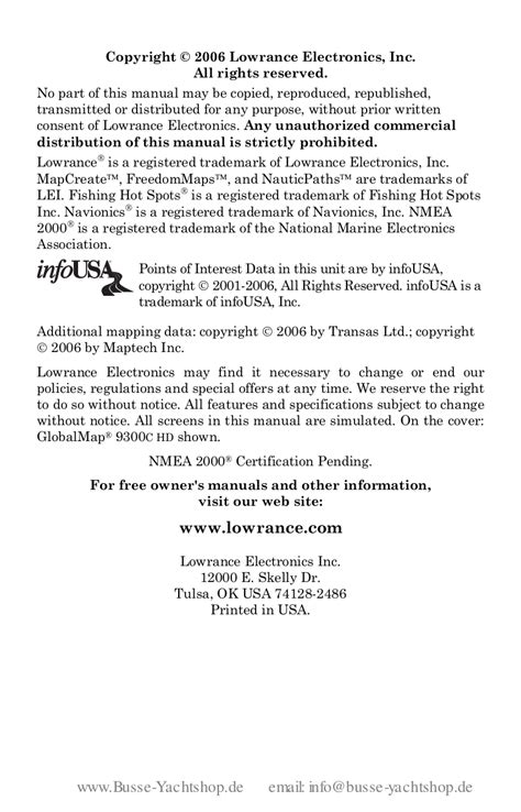 PDF Manual For Lowrance GPS GlobalMap C