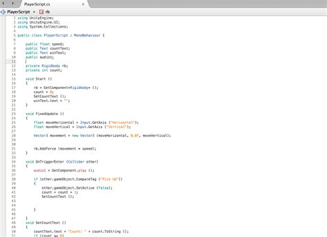Getting Pick Up To Play Audio In Roll A Ball Tutorial Questions And Answers Unity Discussions