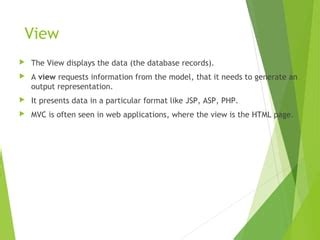 Ppt Of Basic MVC Structure PPT