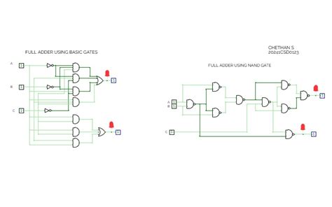 Circuitverse Exp 4 Full Adder Using Basic And Nand Gates