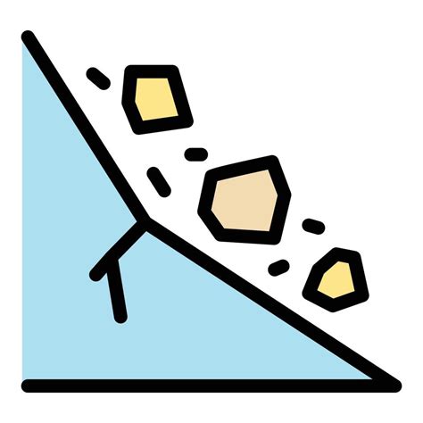 Rockfall Icon Color Outline Vector 15042066 Vector Art At Vecteezy