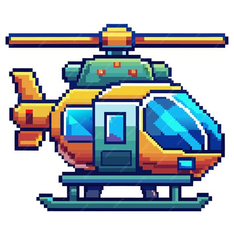 Premium Vector Colorful Pixel Art Helicopter Illustration In Retro 8