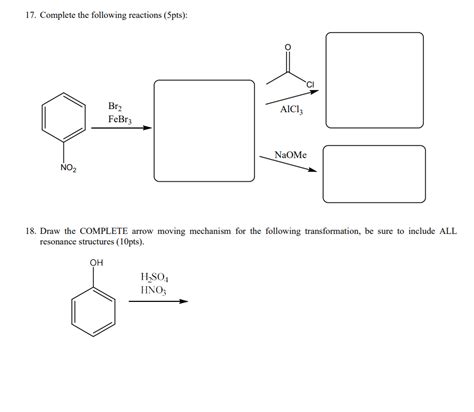 Solved 17 Complete The Following Reactions 5 Chegg