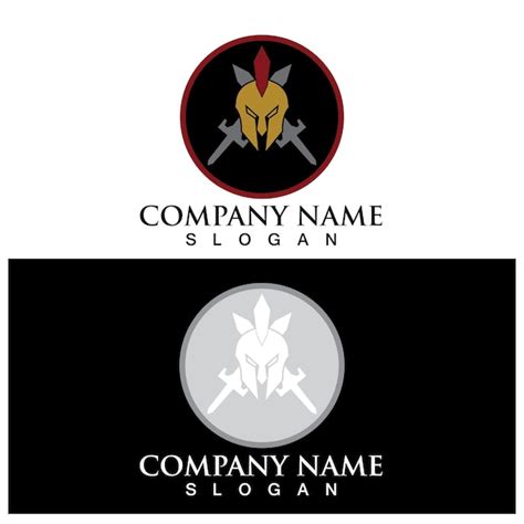 스파르타 헬멧 전투기 아이콘 벡터 일러스트 템플릿 디자인 프리미엄 벡터