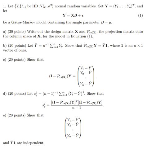 Let Yi i n be IID N μ σ normal random Chegg