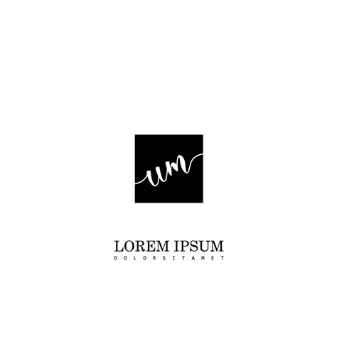 Um Initial Handwriting In Square Frame Template Design 27603542 Vector