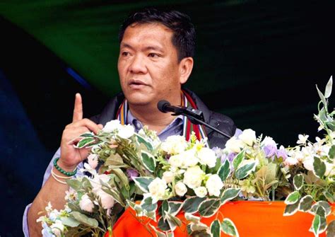 Arunachal Pradesh Chief Minister Pema Khandu During An Election Rally