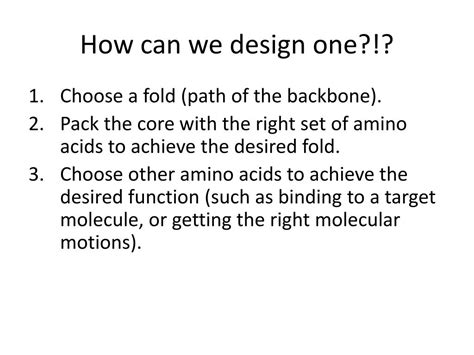 Ppt Computational Protein Design A Problem In Combinatorial