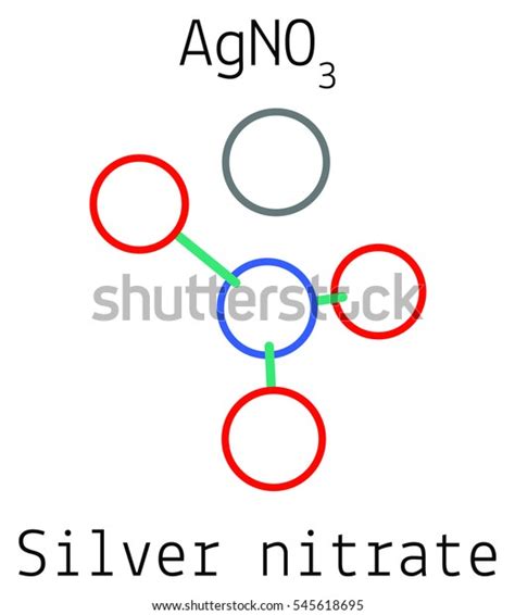 Silver Nitrate Agno3 Molecule Isolated On Stock Vector Royalty Free