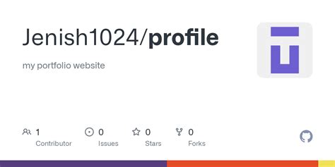 Github Jenish Profile My Portfolio Website